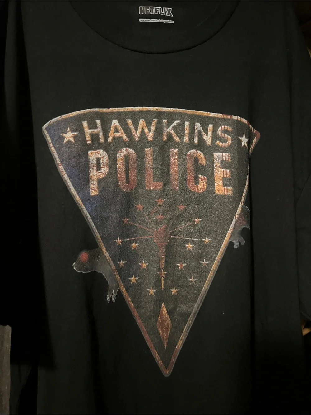Netflix | Shirts | Stranger Things Hawkins Police Tshirt 3x Netflix ...